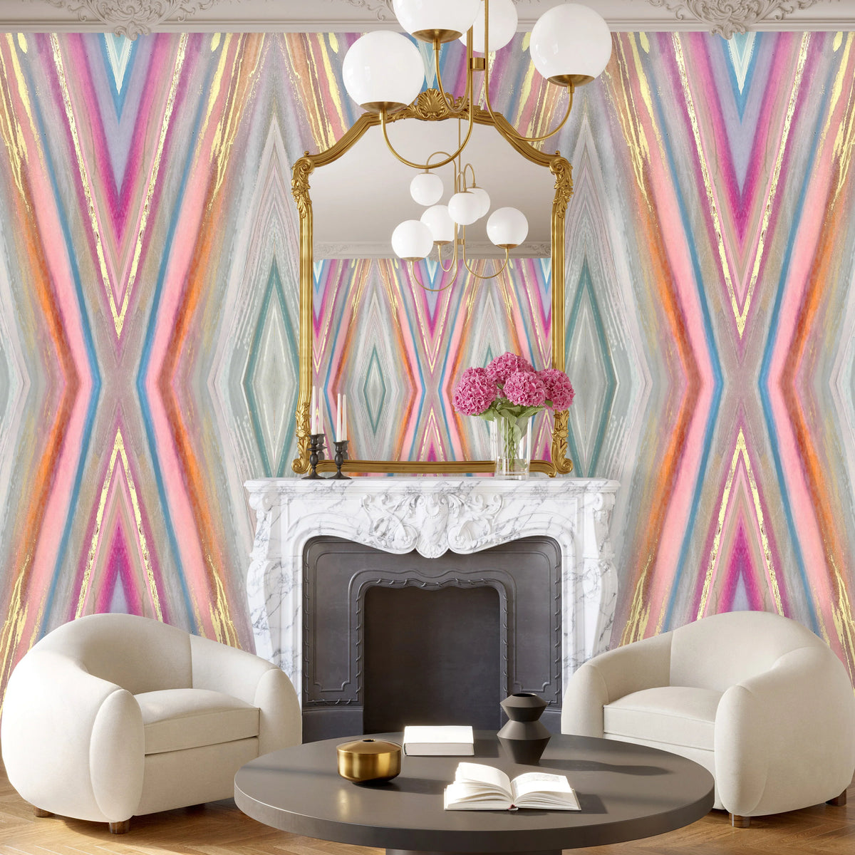 "New Horizon" Wallpaper | Large Pattern Wall Mural Design | Luxury ...