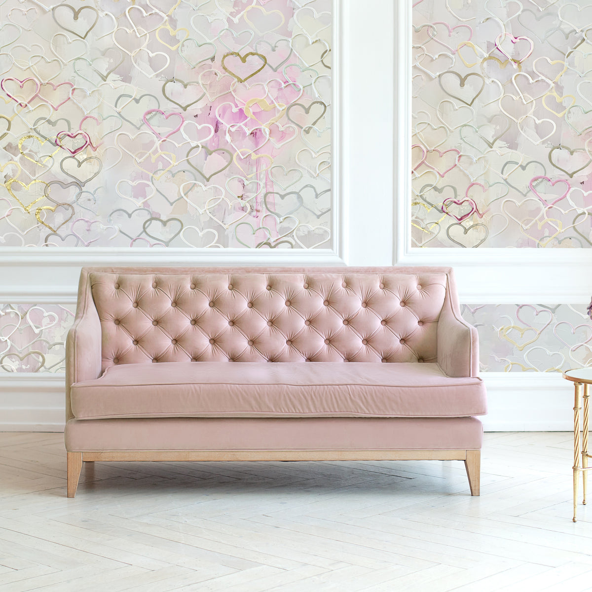 "Heart Flutter" Wallpaper | Colorful Heart Themed Wallpaper Mural ...
