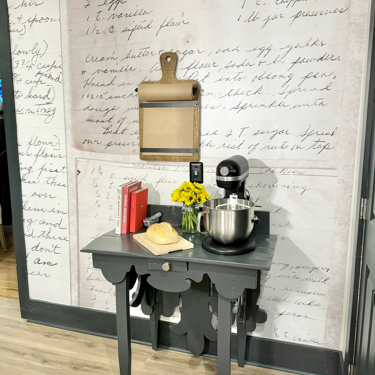 "Recipe" Wallpaper | Black, Gold, Gray Wall Mural | Stunning Wall Decor ...