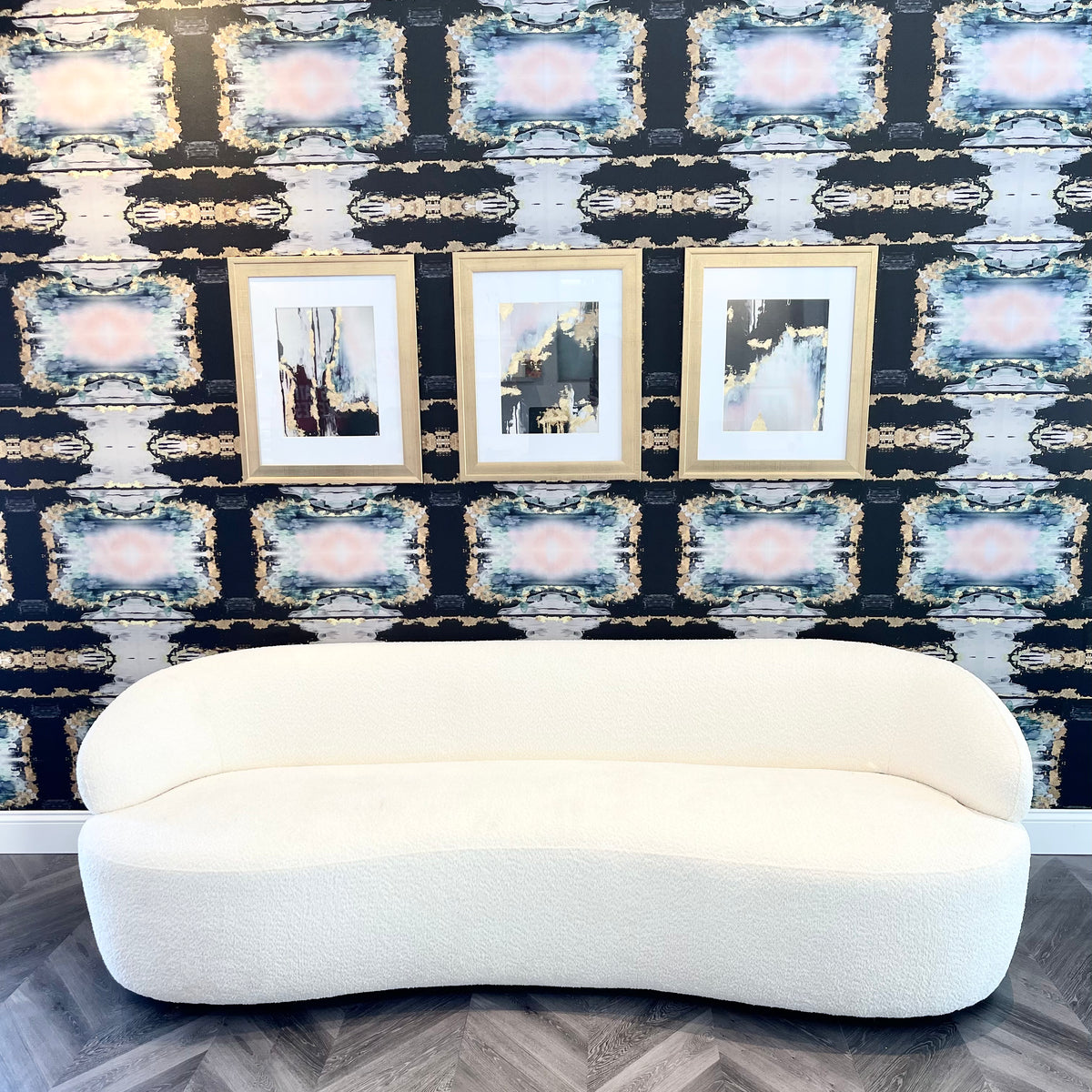 Abstract Prints in Gold Frame | Abstract Wall Decor | Gold Leafing ...